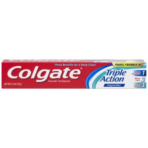 Colgate Triple Action Toothpaste, Mint - 2.5 ounce